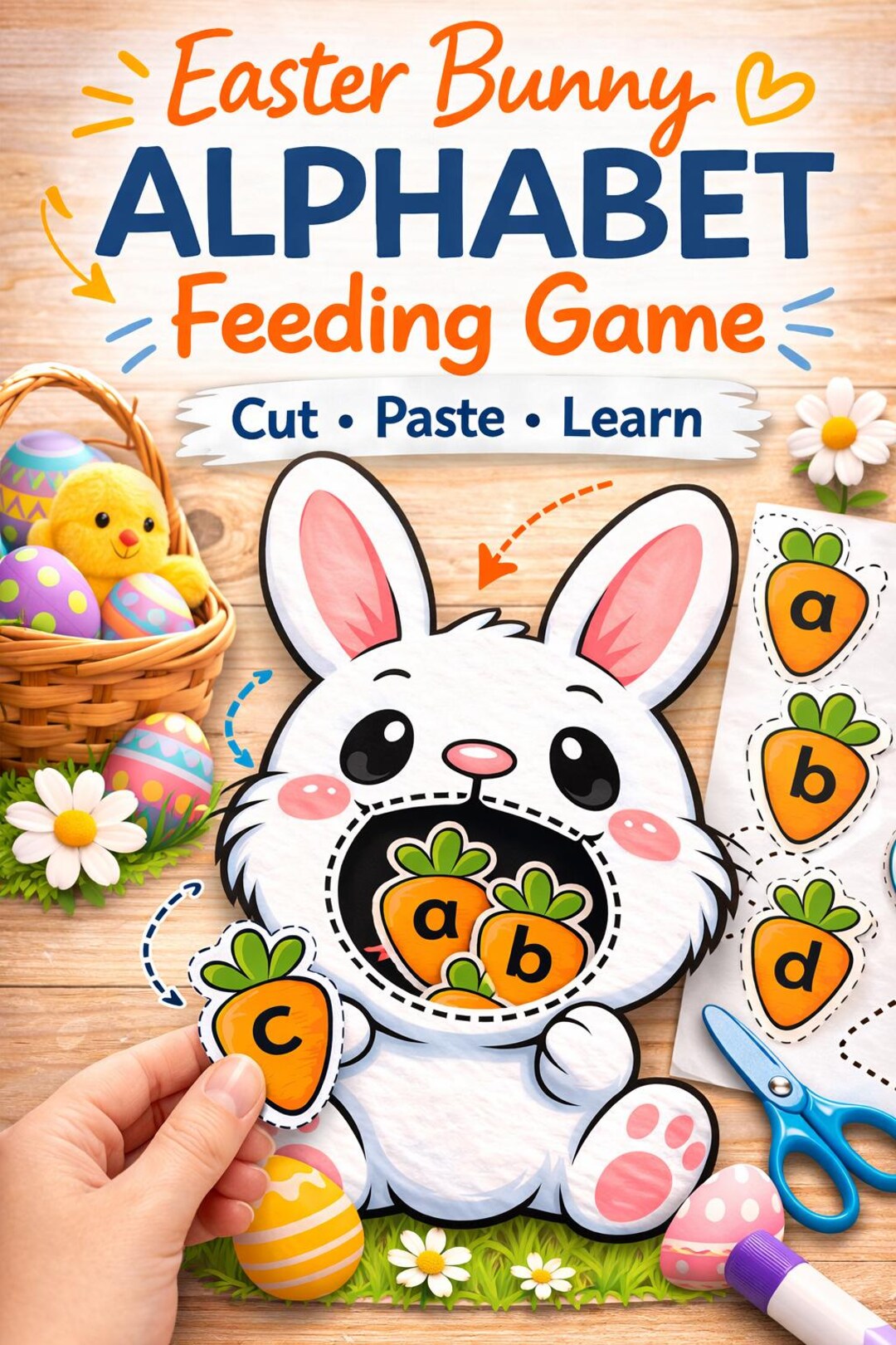 Easter Bunny Alphabet Game Printable - ABC Matching Activity - Etsy UK