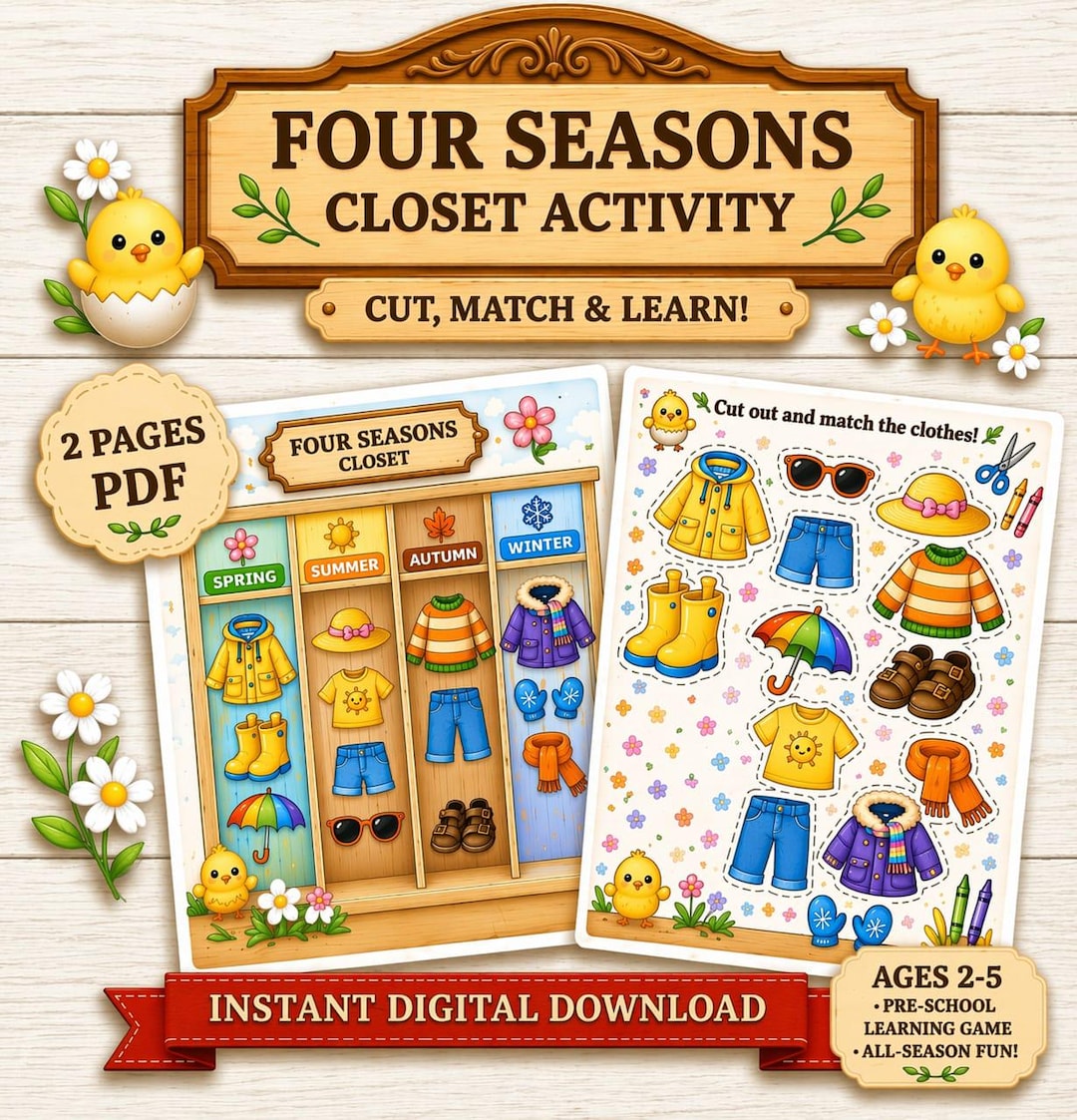 Four Seasons Sorting Activity for Toddlers - Preschool Weather Learning ...