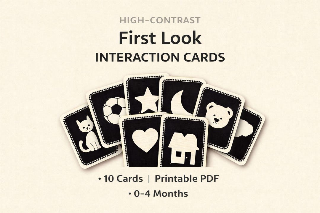 First Look Interaction Cards for Babies 0-4 Months - High Contrast ...