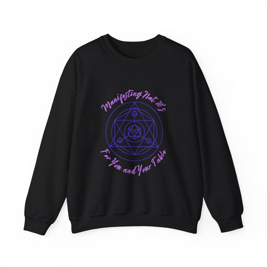 Manifesting Nat 20's Sigil Crewneck Sweatshirt | Purple Occult Alchemy ...