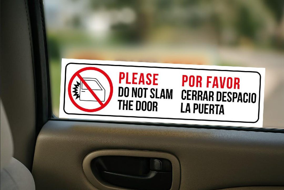 Rideshare Door Sticker | Please Close Gently - Etsy