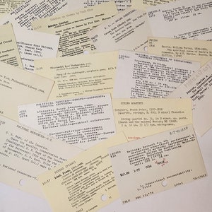 15 Vintage Library Index Cards Vintage Paper Art Supplies Ephemera Lot ...