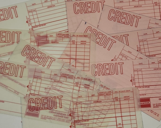 5) 1970s Bankamericard Charge Receipts Unused Vintage Credit Slips Red ...