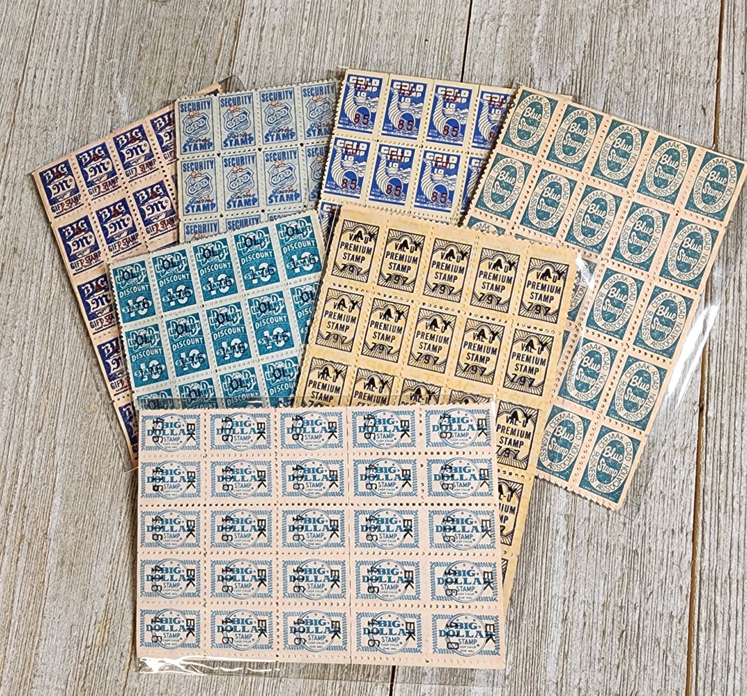 Choice 75 Blue Saving Stamps 3 Sheets of Security Cermax Road Gold ...