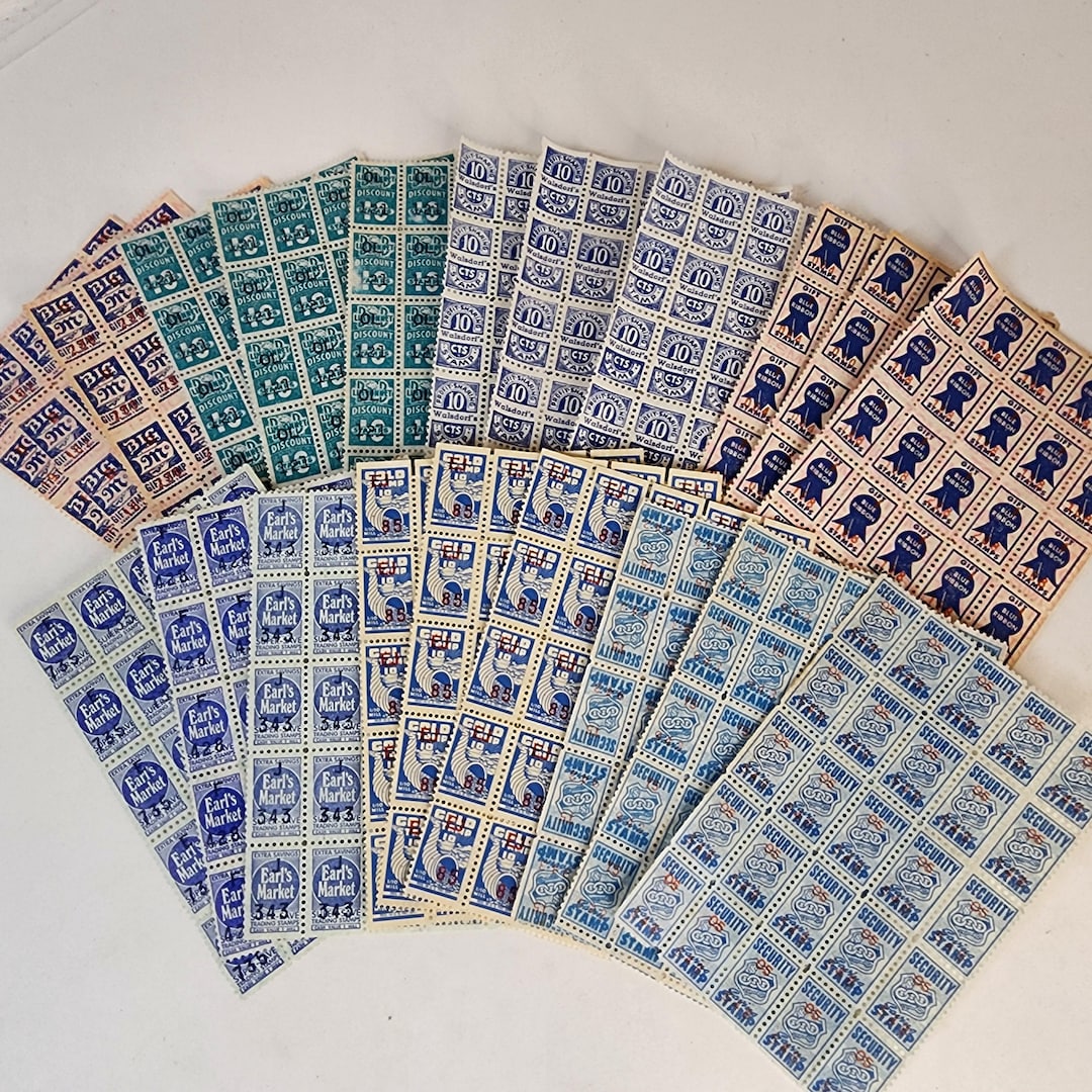 Choice 75 Blue Saving Stamps 3 Sheets of Security Blue Ribbon Gold ...