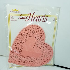 18 Paper Lace Hearts 6 Doilies Valentines Day Lacey Hearts Pink Red or ...