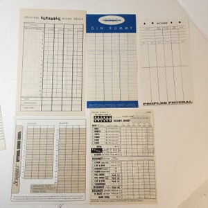 10 Old Game Score Sheets Game Papers Unused Score Tally 1940s - 70s ...