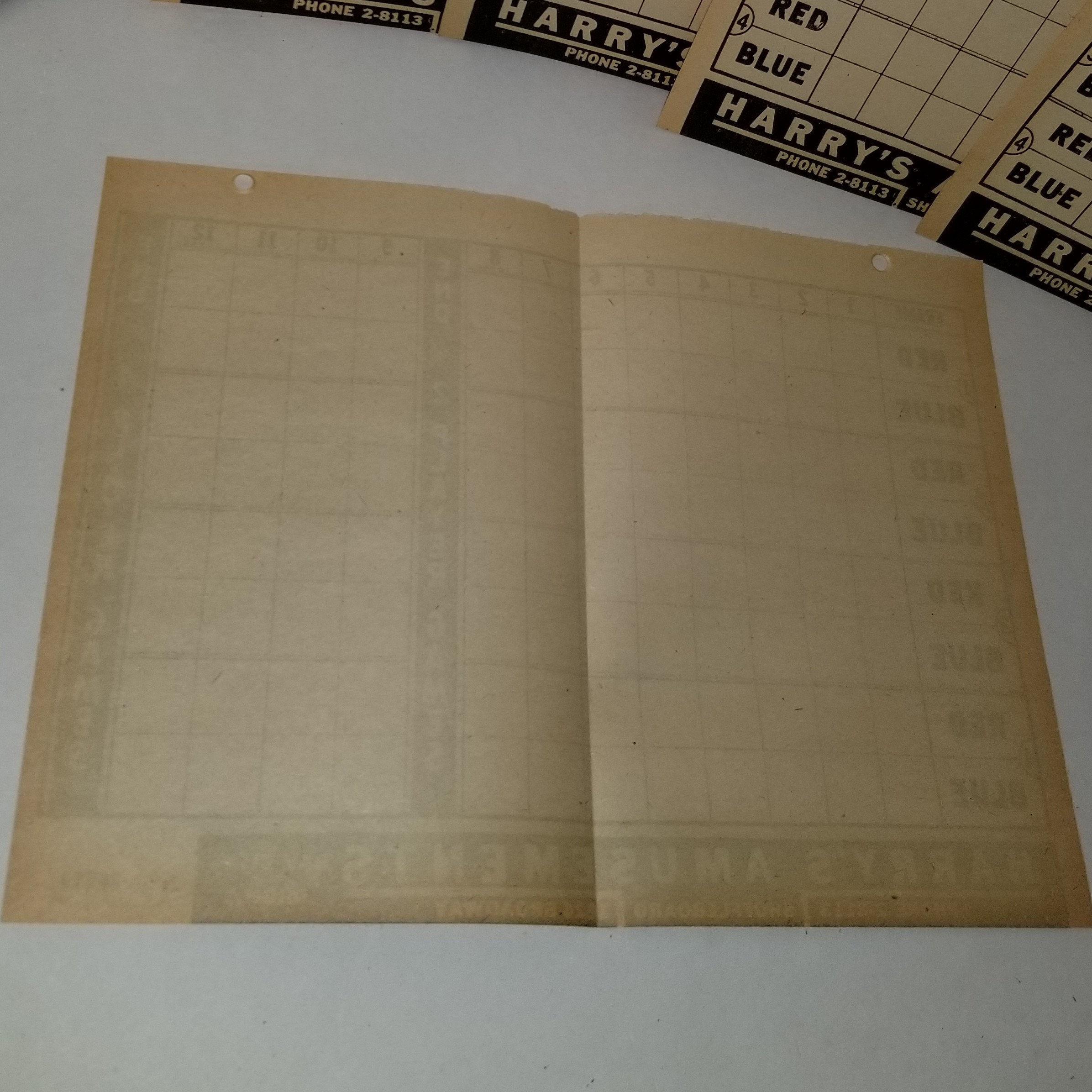 6 Sheets Shuffleboard Scoring Pages Forms Sepia Tone 1940's Bay City ...
