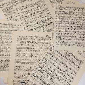 9 Large Classical Music Pages Antique Paper Music Score Sonata Vintage ...