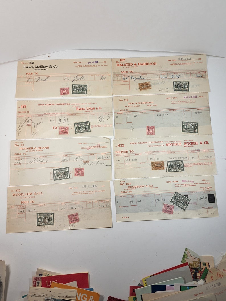 4 Rare Antique Forms 1920's 1930s Stamped Stock Transfer - Etsy