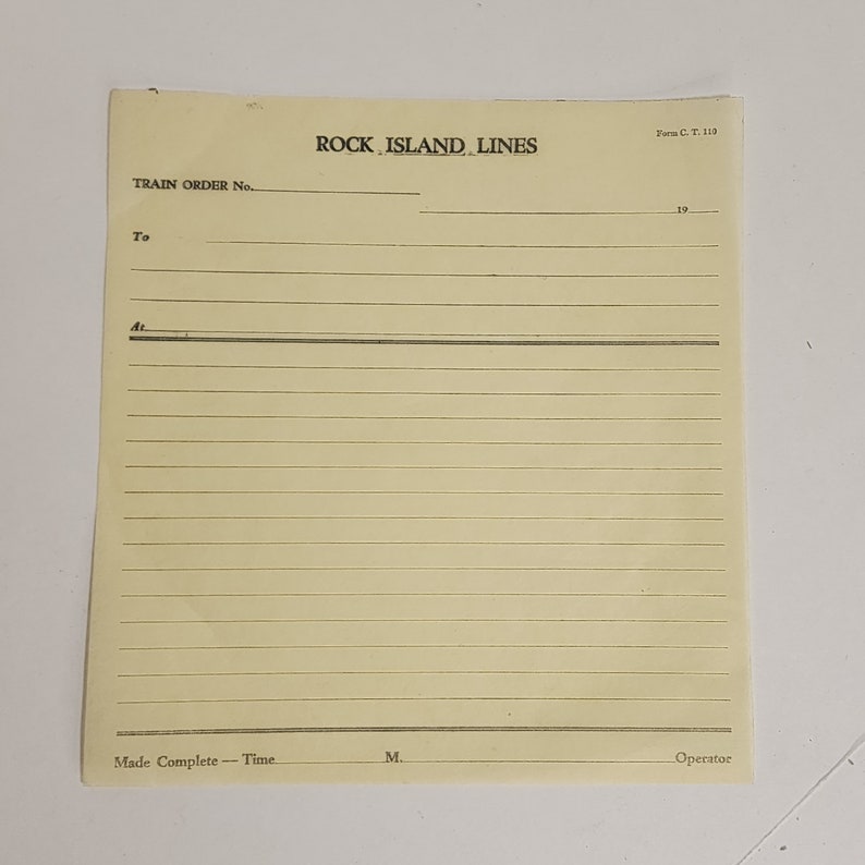 7 Railroad Forms Train Order Form Sample Pack Aqua Yellow White Sepia ...