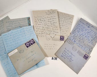 2 1950s Letters With Handwritten Pages Original Stamped Envelopes ...