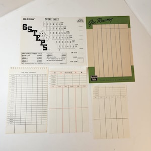 10 Old Game Score Sheets Game Papers Unused Score Tally 1940s - 70s ...