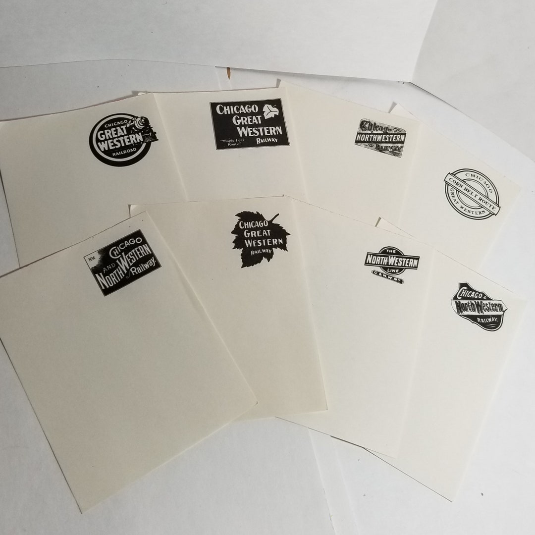 8 Pages Great Western Railroad Letterhead Note Paper Chicago ...
