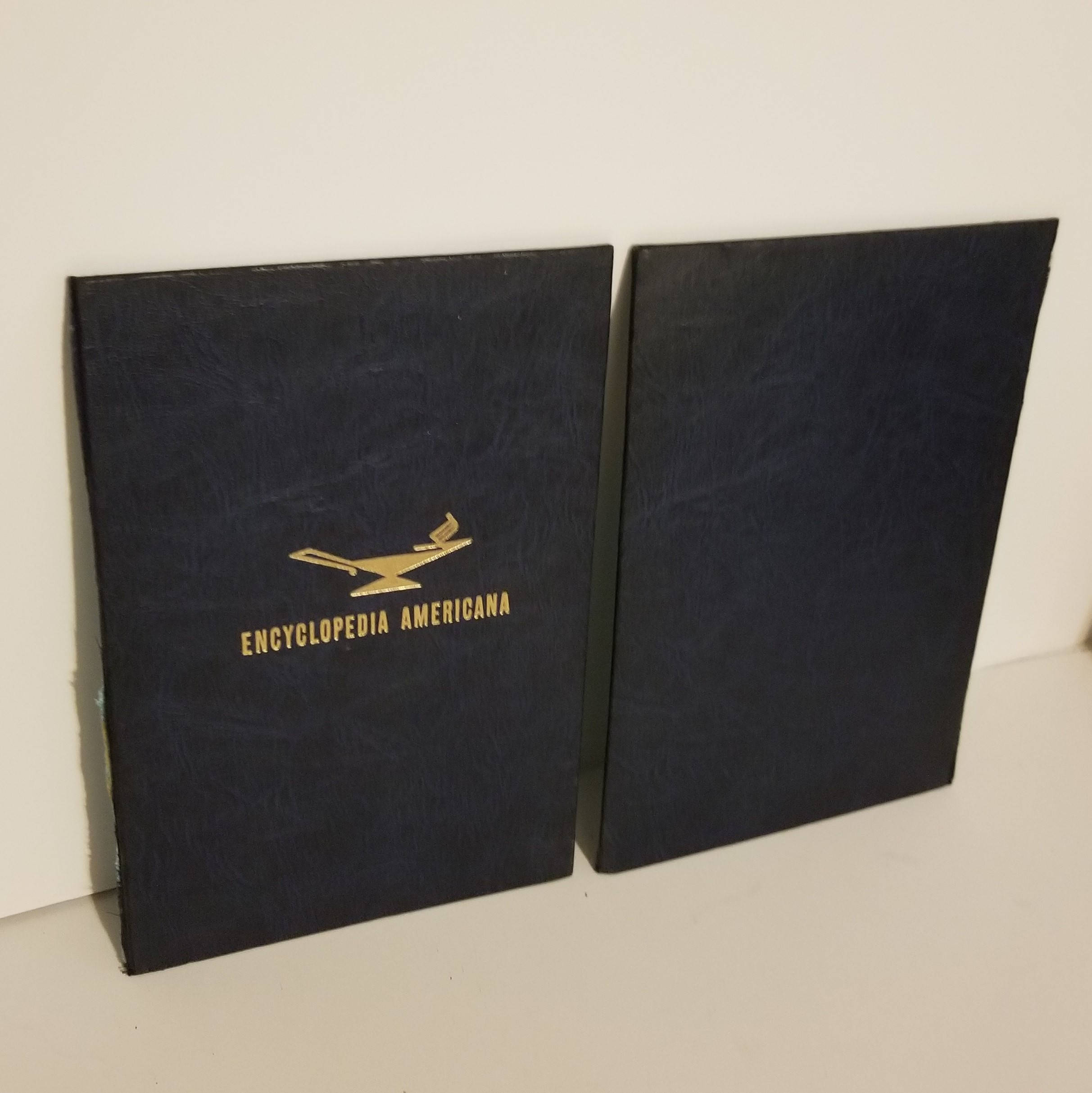 1960's Encyclopedia Americana Book Boards Blue Covers Gold | Etsy