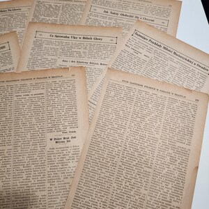 10 Old Almanac Book Pages 1930's Polish Language Text Newspaper ...