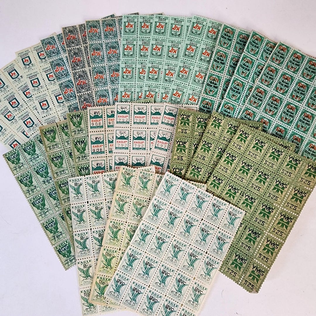CHOICE 75 Green Savings Stamps Different Styles Eagle S&H Green Stamps ...