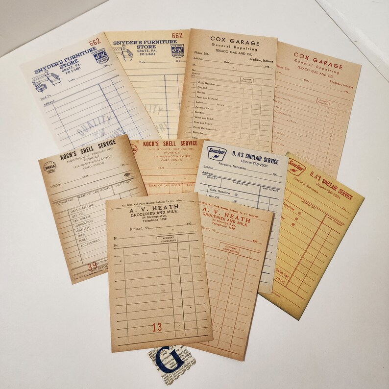 10 Pages Blank Order Sheets 5 Different With Receipts Unused 1920 ...