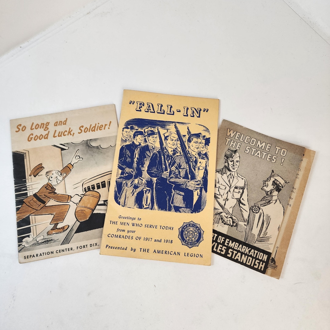 3 WWII Military Pamphlets 1940s Army Booklets Fort Dix Camp Miles ...
