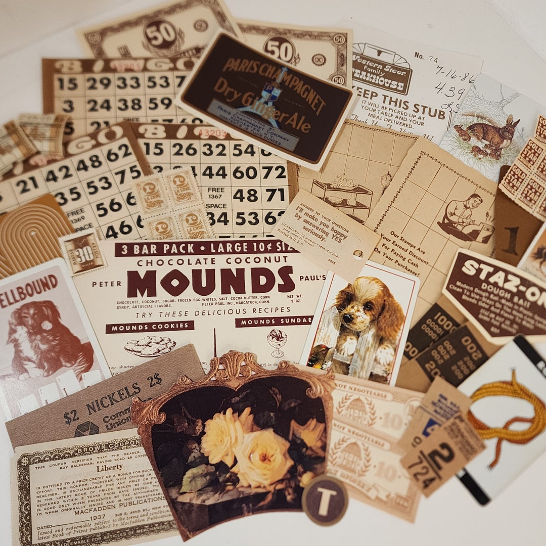 35 Pieces of Brown Ephemera Color Lot Sample Pack Tan Beige Sepia ...