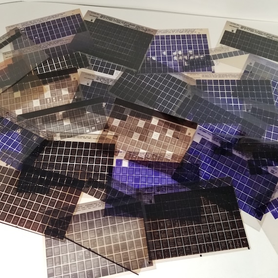 10 Vintage Microfiche Film Sheets 1970's Blue Black - Etsy
