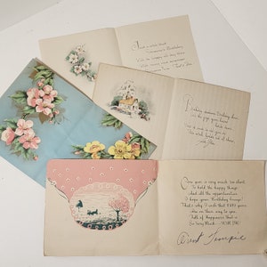 8 Vintage Greeting Cards 1930's Signed Greeting Cards Birthday Cards ...