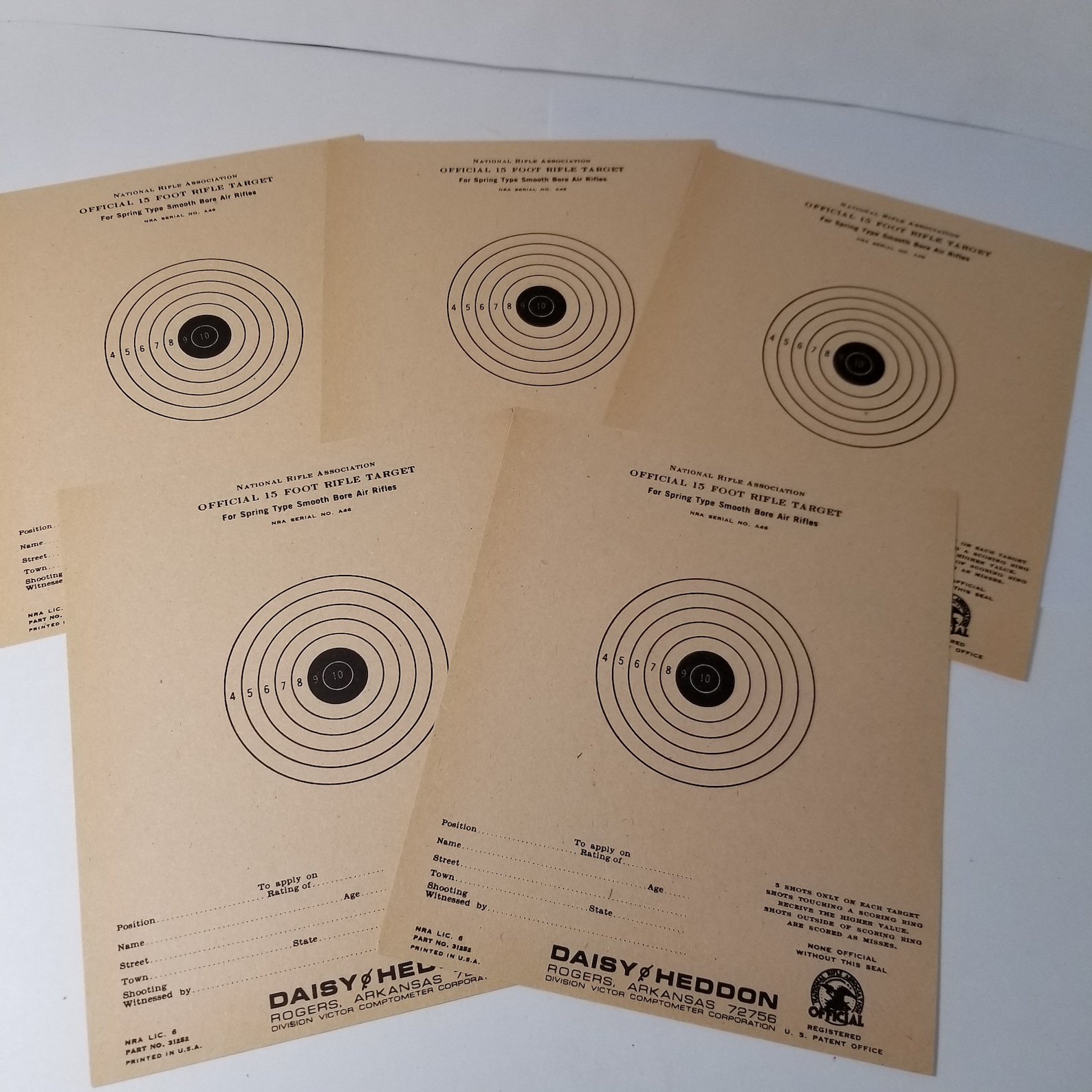 5 Daisy Paper Targets Official NRA Rifle Bulls Eye Vintage - Etsy