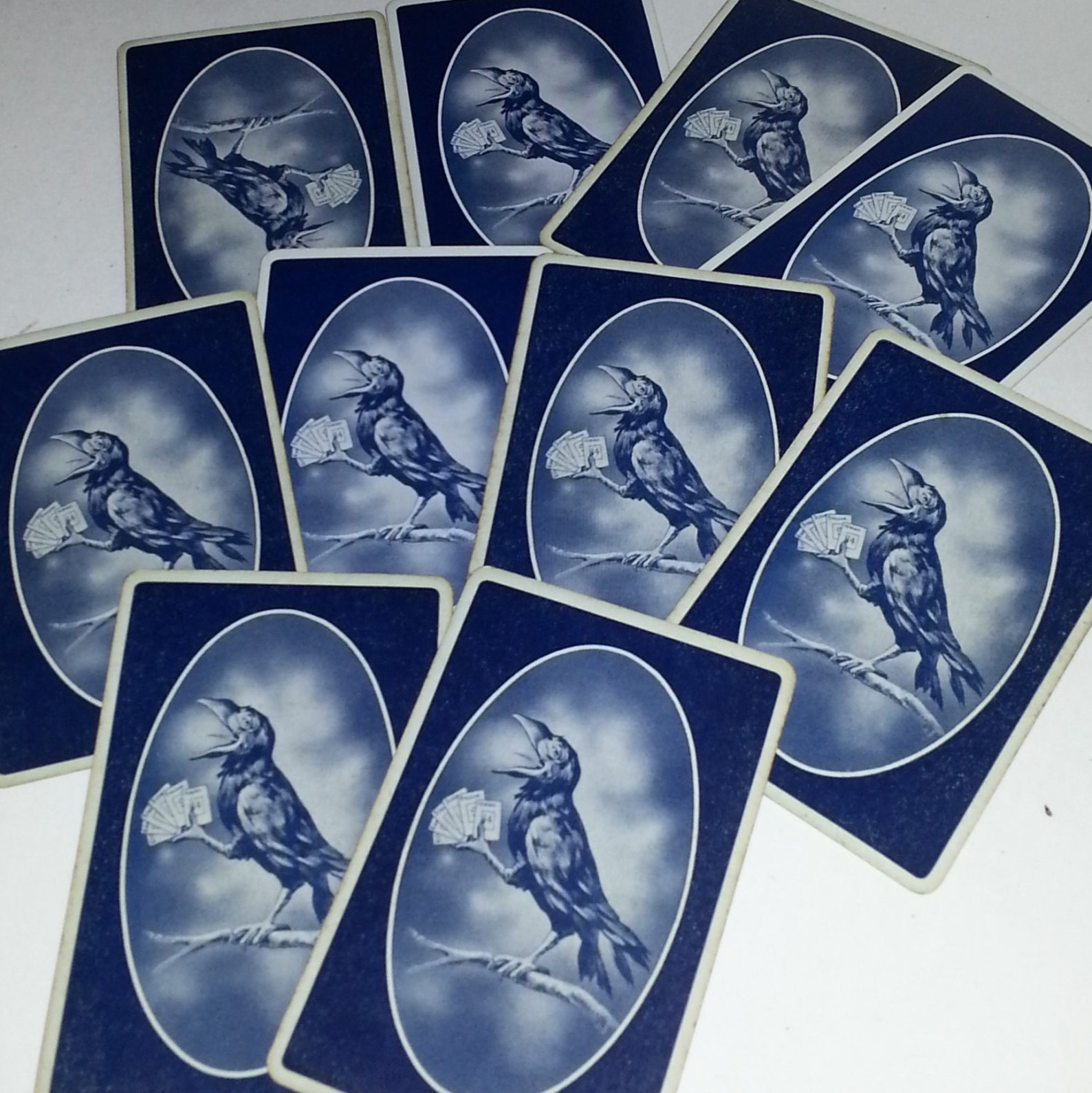 6 Very Old Blue ROOK Bird Playing Cards Blue Crow in Oval | Etsy