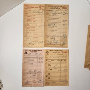 6 Different Handwritten Order Pages 1950s Receipts Beer Bottling ...