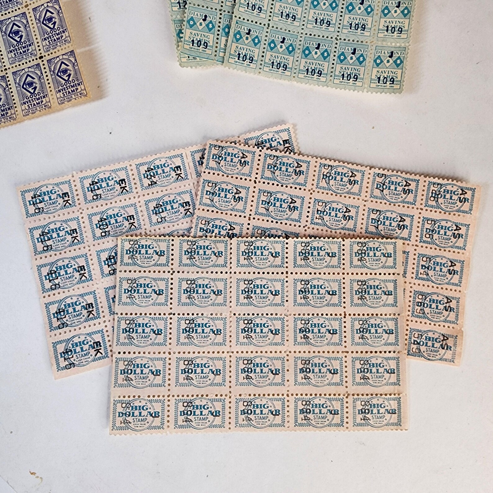 Choice 75 Blue Saving Stamps 3 Sheets Freeway Gold Square Big Dollar ...