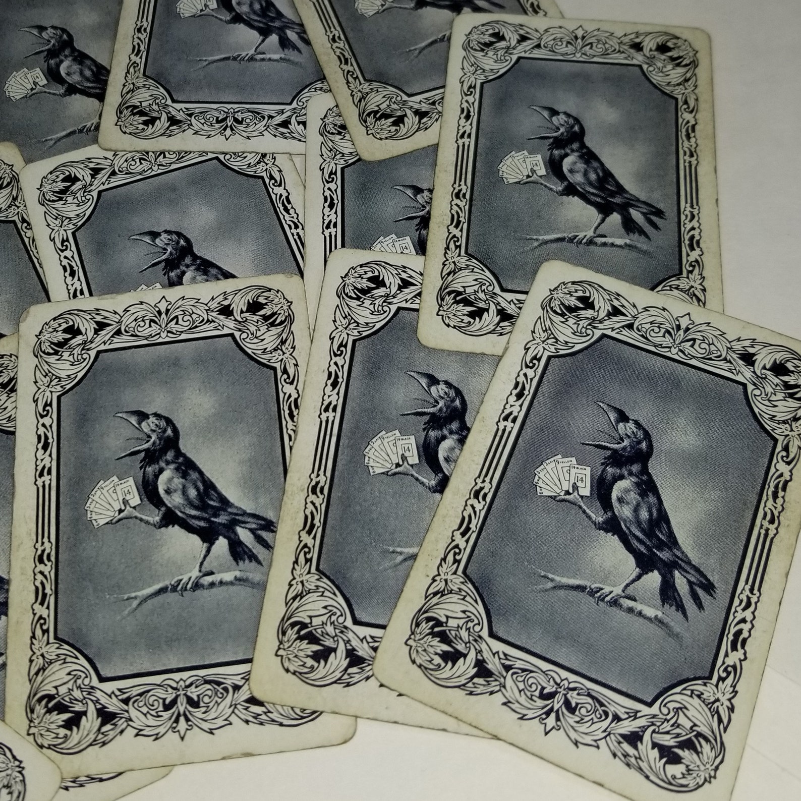 6 very old Blue ROOK bird playing cards game cards Vintage | Etsy