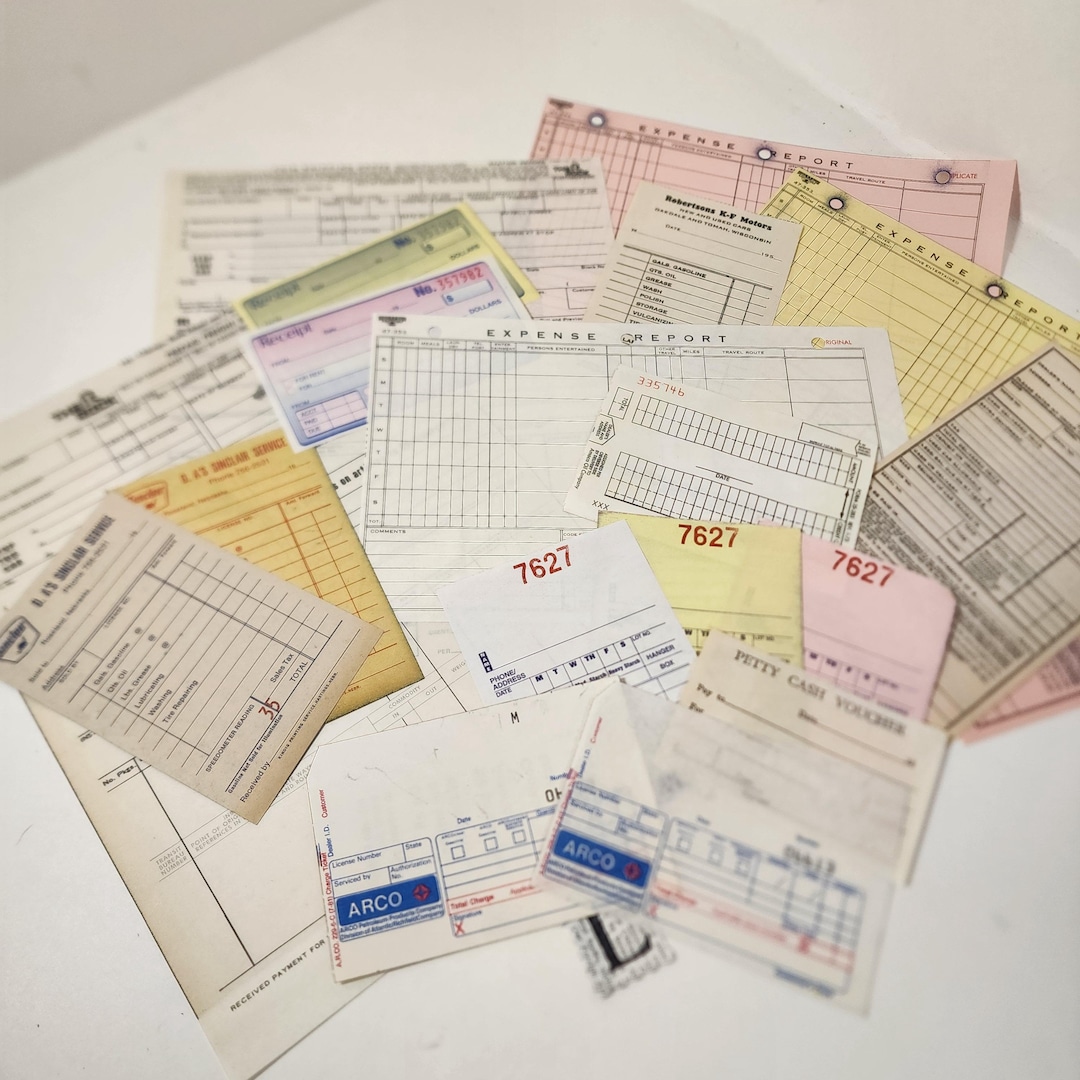 Sample Pack Vintage Forms 20 Blank Business Form Sheets Receipts Order ...