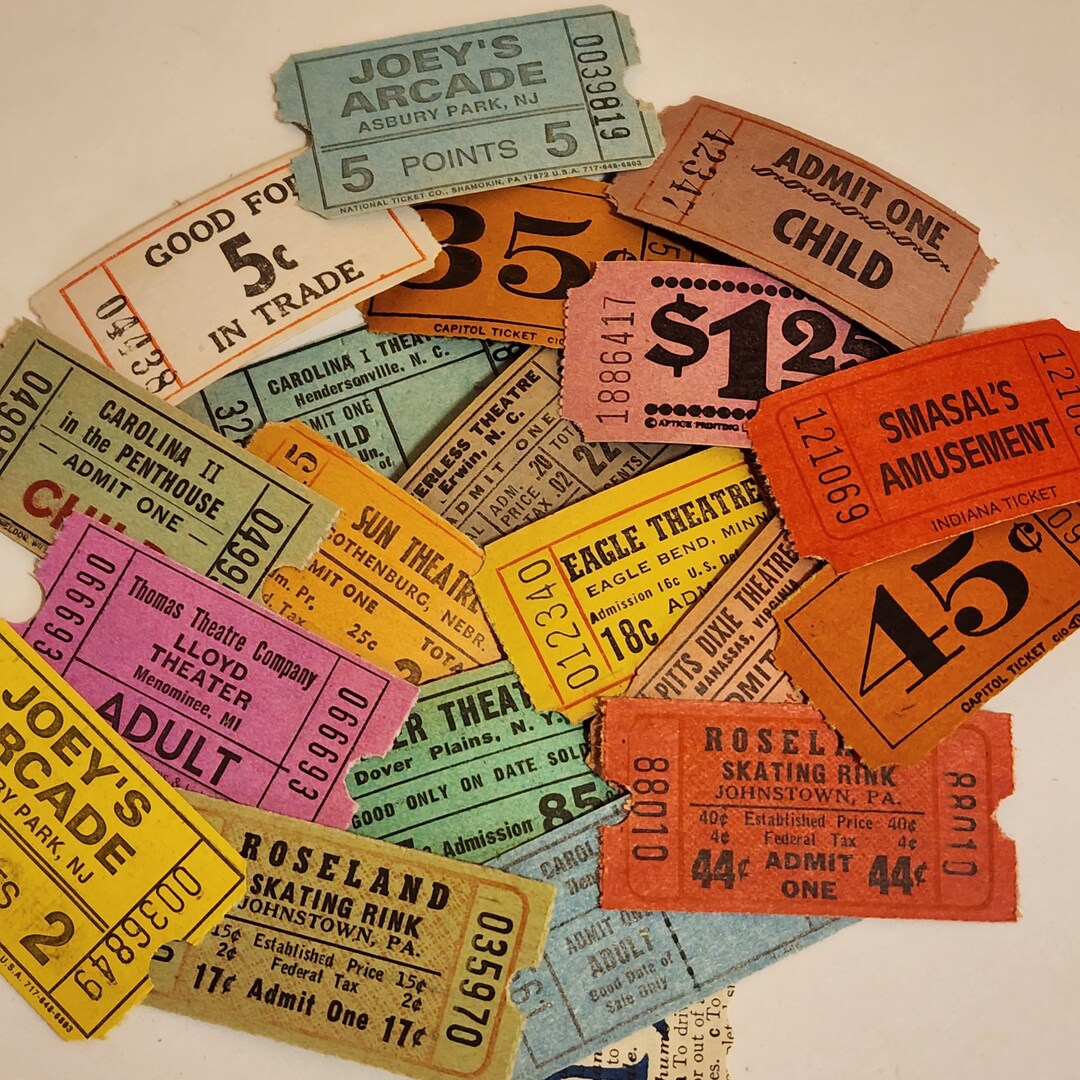 19 Different Vintage Tickets Sample Pack Theater Amusement - Etsy
