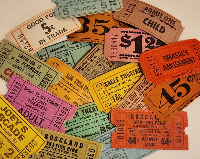 19 Different Vintage Tickets Sample Pack Theater Amusement Park Arcade ...