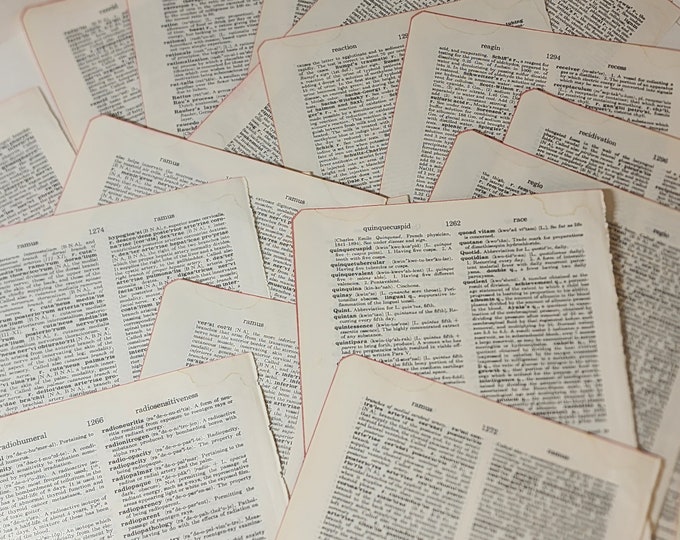 20 Medical Dictionary Pages 1960's Dictionary Papers Words Text Vintage ...