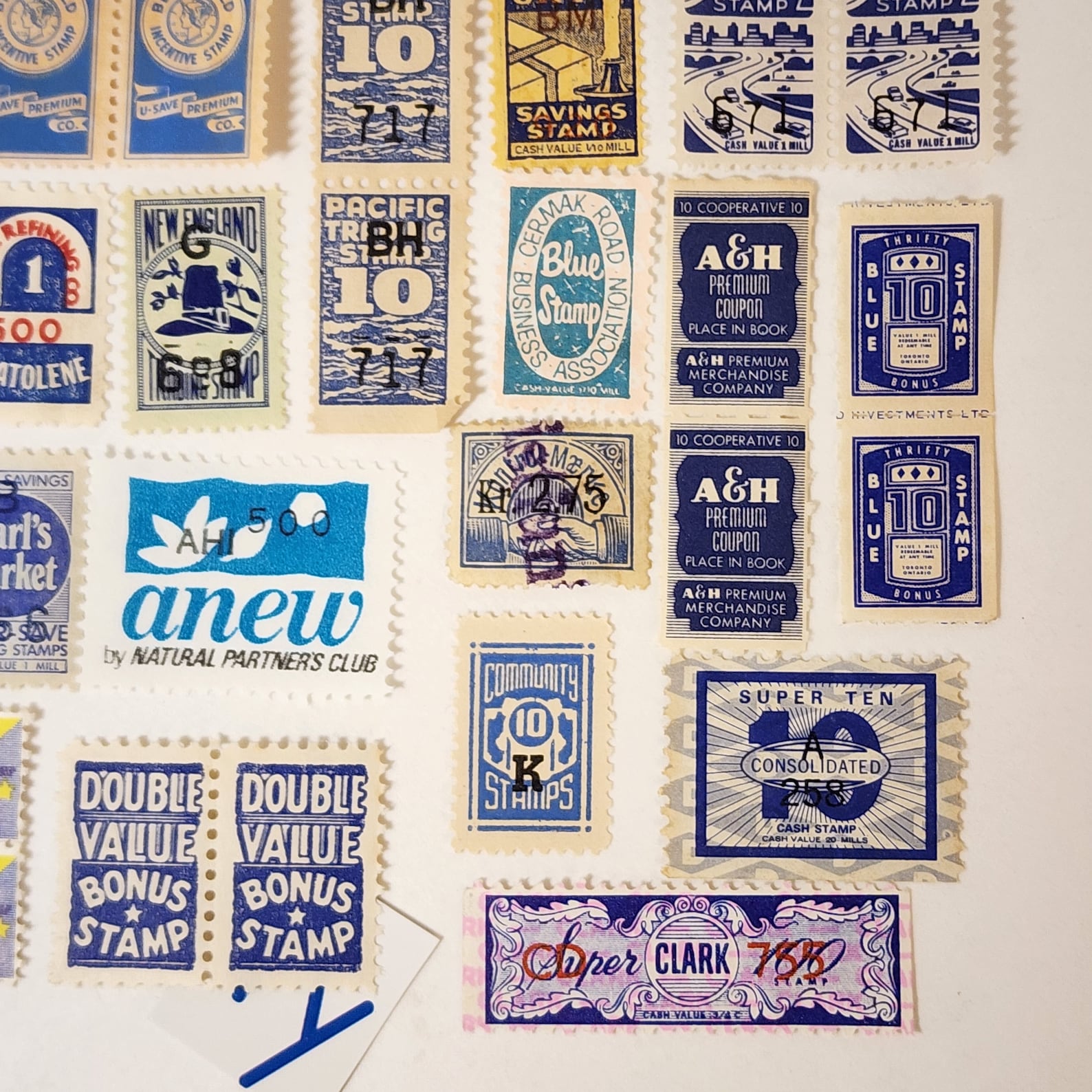 35 Blue Savings Stamps Mini Collection HTF Cinderella Stamps Trading ...