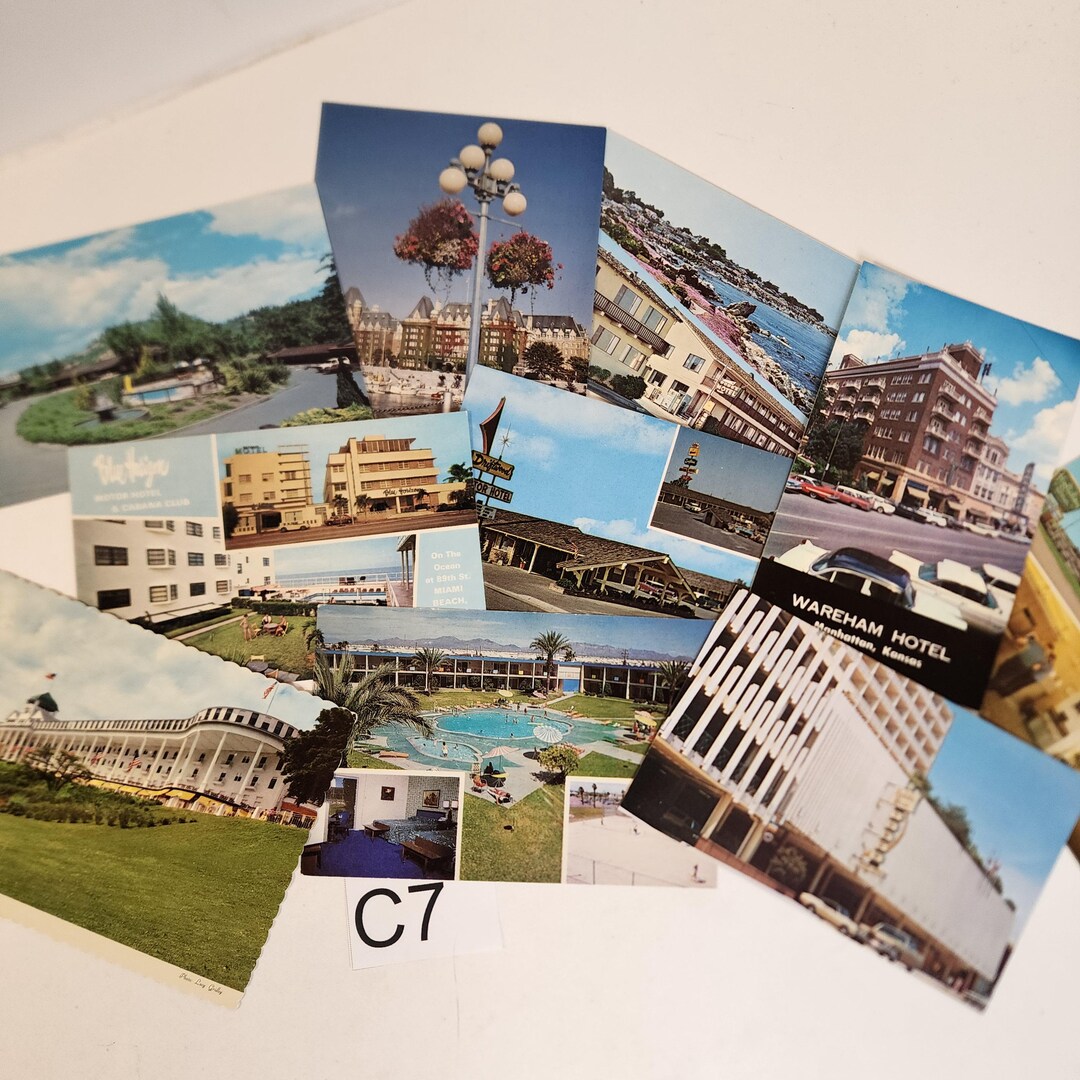 10 Souvenir Postcards Road Trip Motels Hotels 1950s to 1980s US Travel ...