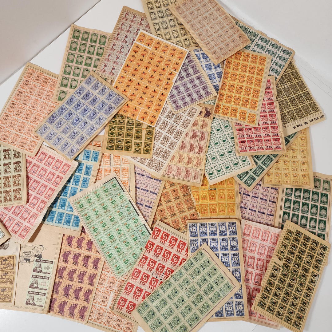 Huge Lot! 40 Loose Savings Stamp Book Pages Full Trading Stamp Pages ...