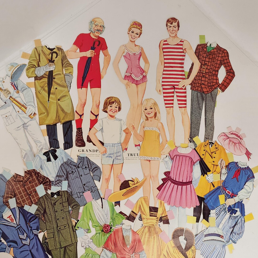 1960's Chitty Chitty Bang Bang Paper Doll Set Walt Disney Movie 5 Paper ...