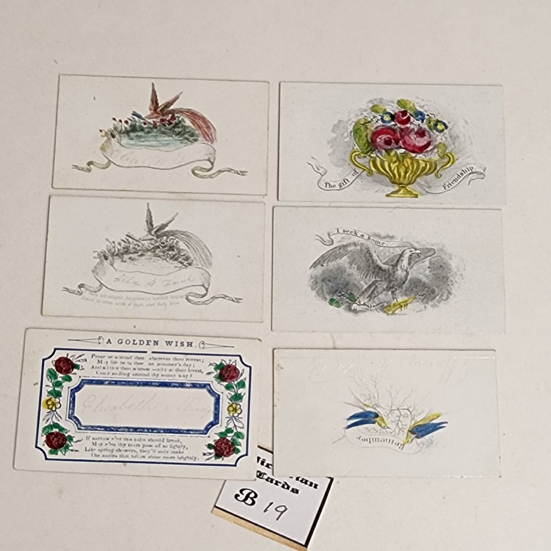 6 Victorian Cards Victorian Roses Birds Victorian Scrap Antique Calling ...