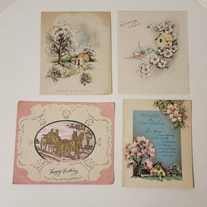 8 Vintage Greeting Cards 1930's Signed Greeting Cards Birthday Cards ...