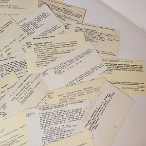 15 Vintage Library Index Cards Vintage Paper Art Supplies Ephemera Lot ...