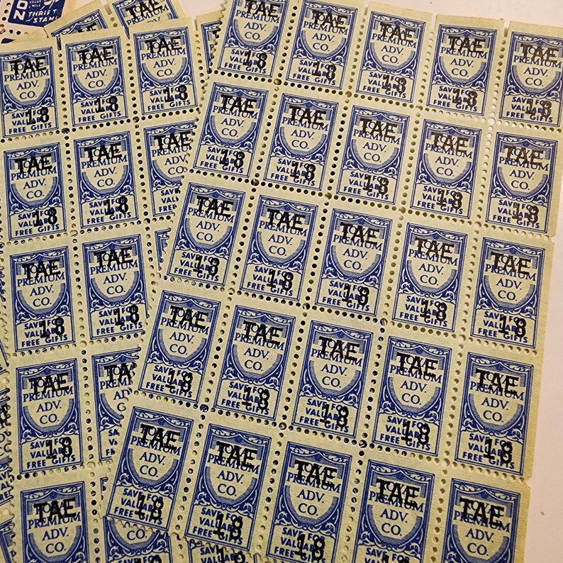 Choice! 75 Blue Savings Stamps 3 Sheets of 25 Erickson Community ...