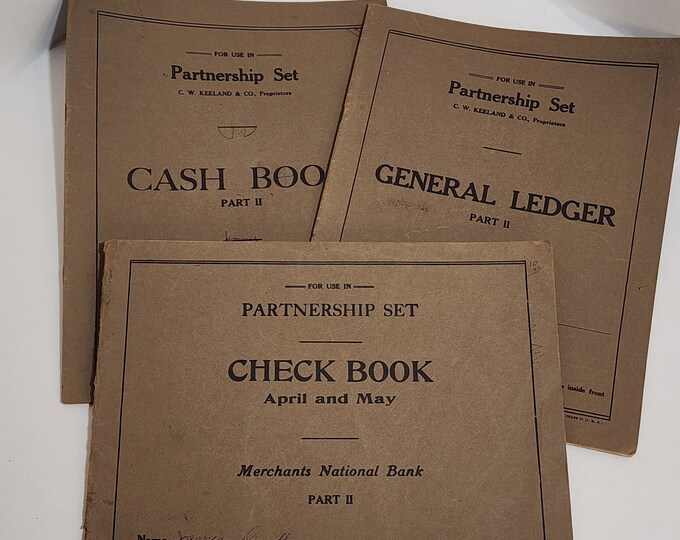 3 1940s Ledger Booklets Handwritten Accounts Business School Books ...