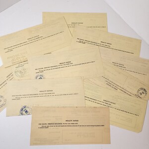 5 1930's Yellow Forms Handwritten Tax Papers Payment Receipts Vintage ...