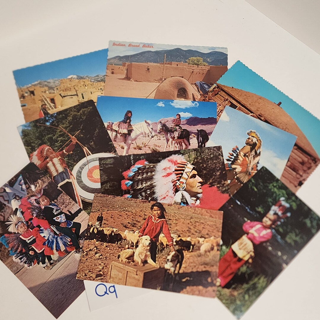 10 Vintage Postcards Native American Indian Scenes Portraits 1970s ...
