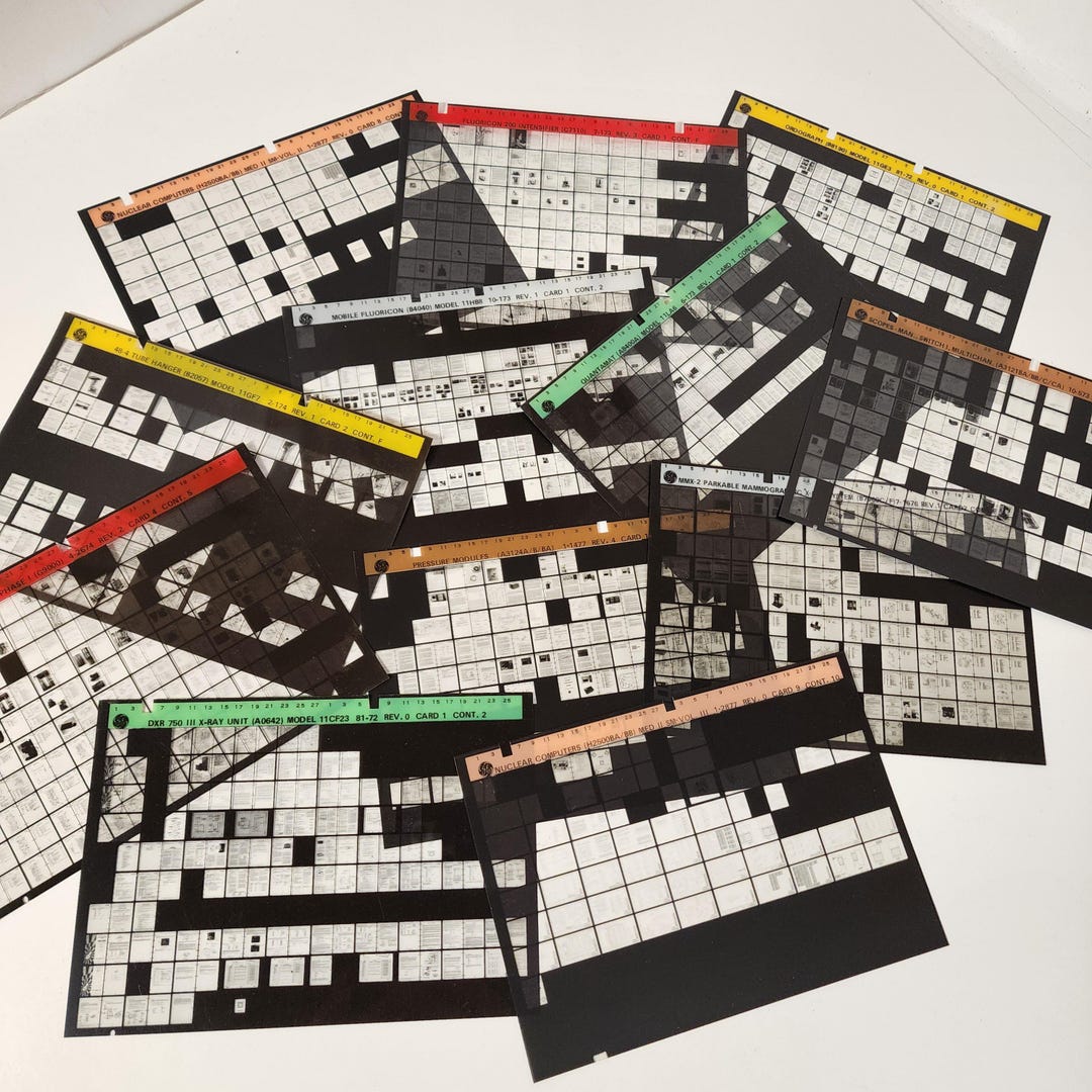 Choice! 10 Vintage Microfiche Film Sheets With Color Title Strips ...