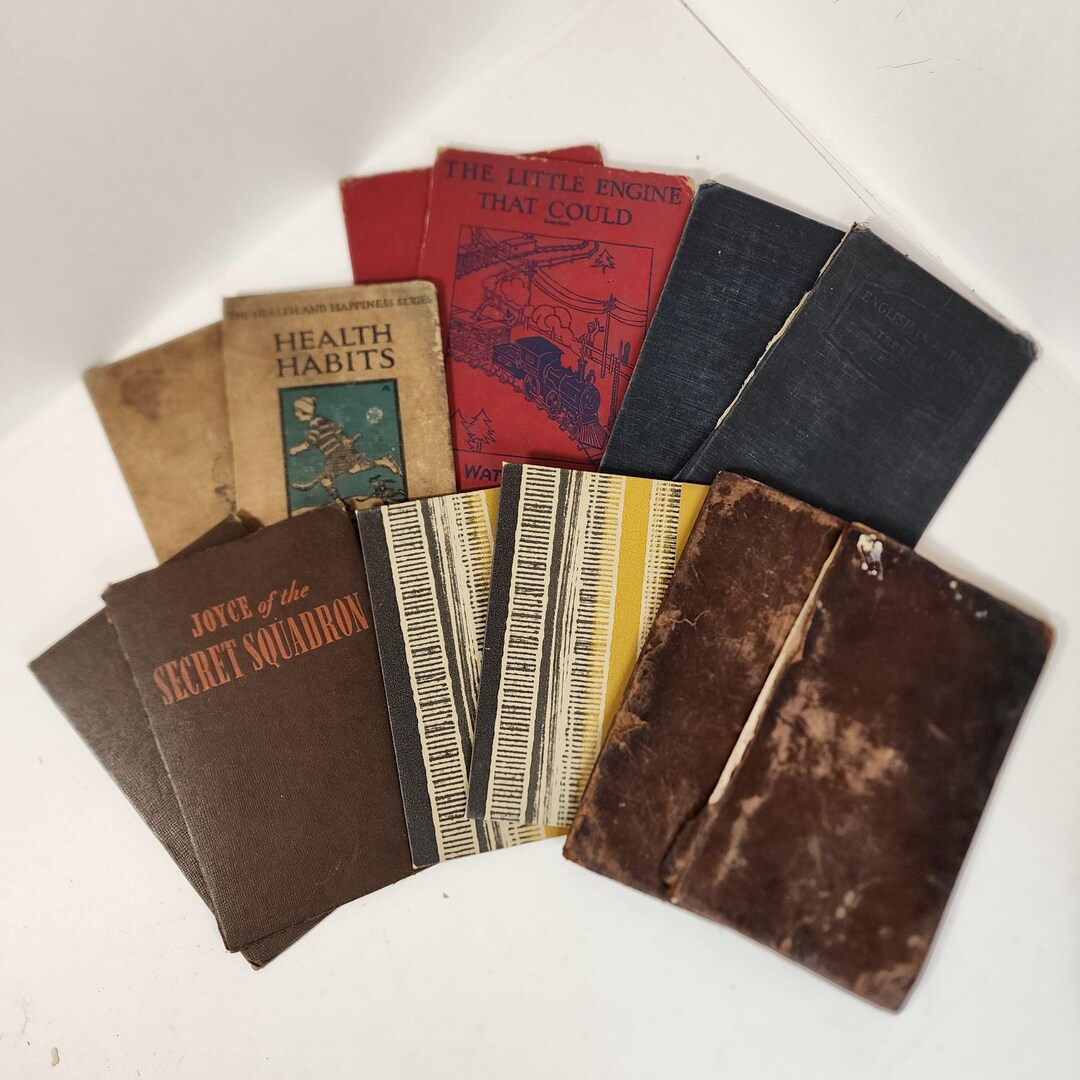 CHOICE Vintage Book Boards 1920s - 60s Book Covers No Spine Red Brown ...