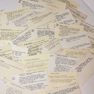 15 Vintage Library Index Cards Vintage Paper Art Supplies Ephemera Lot ...