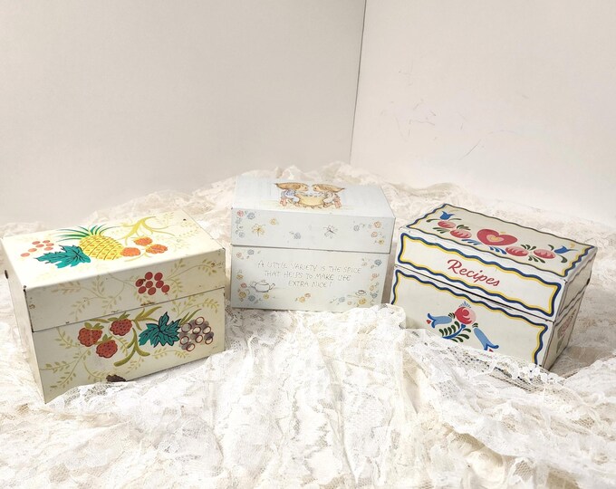 Choice! Vintage Metal Recipe Box Retro Recipe Tin 1960s Metal Recipe ...